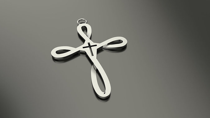 Model 70 Cross Christian Necklace Curve Ethnic 3D model 3D printable ...
