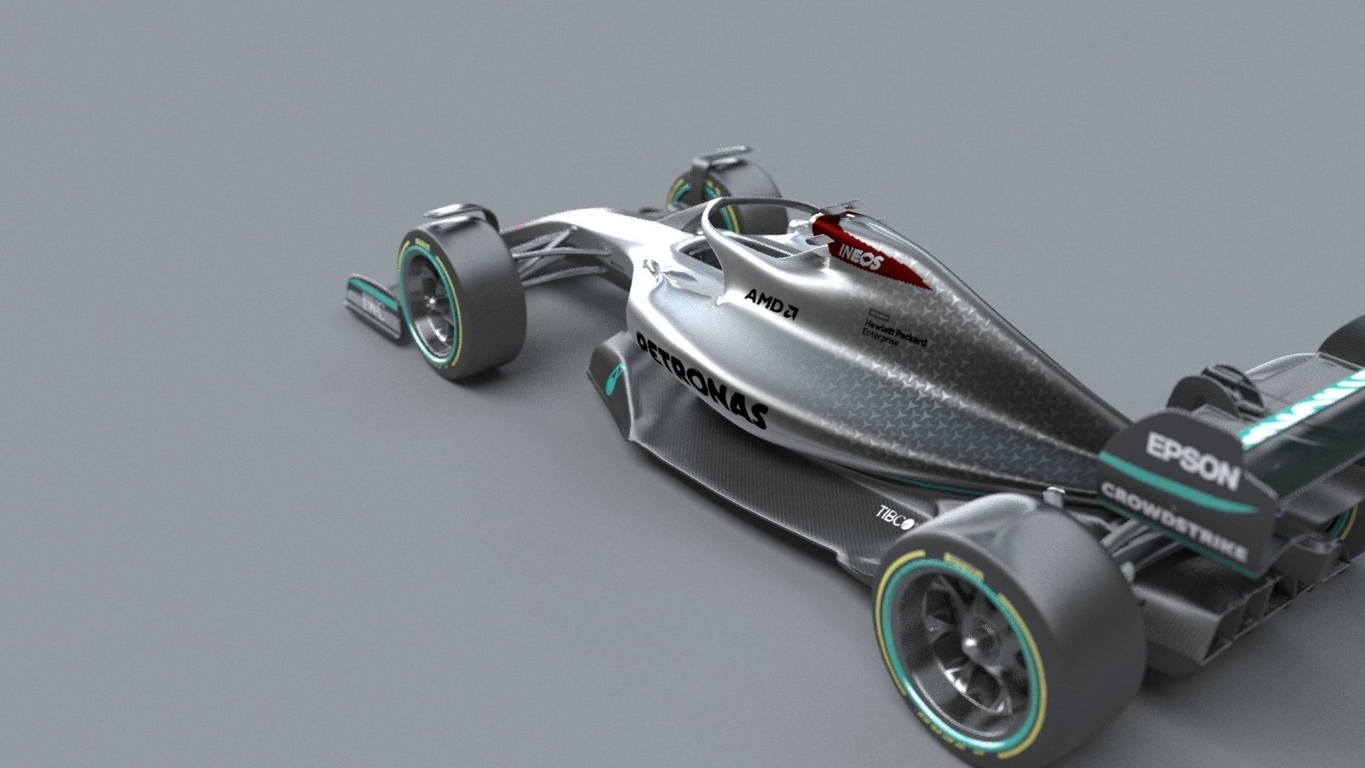 3D model f1 mersedes petronas 2021 - 2023 concept VR / AR / low-poly ...