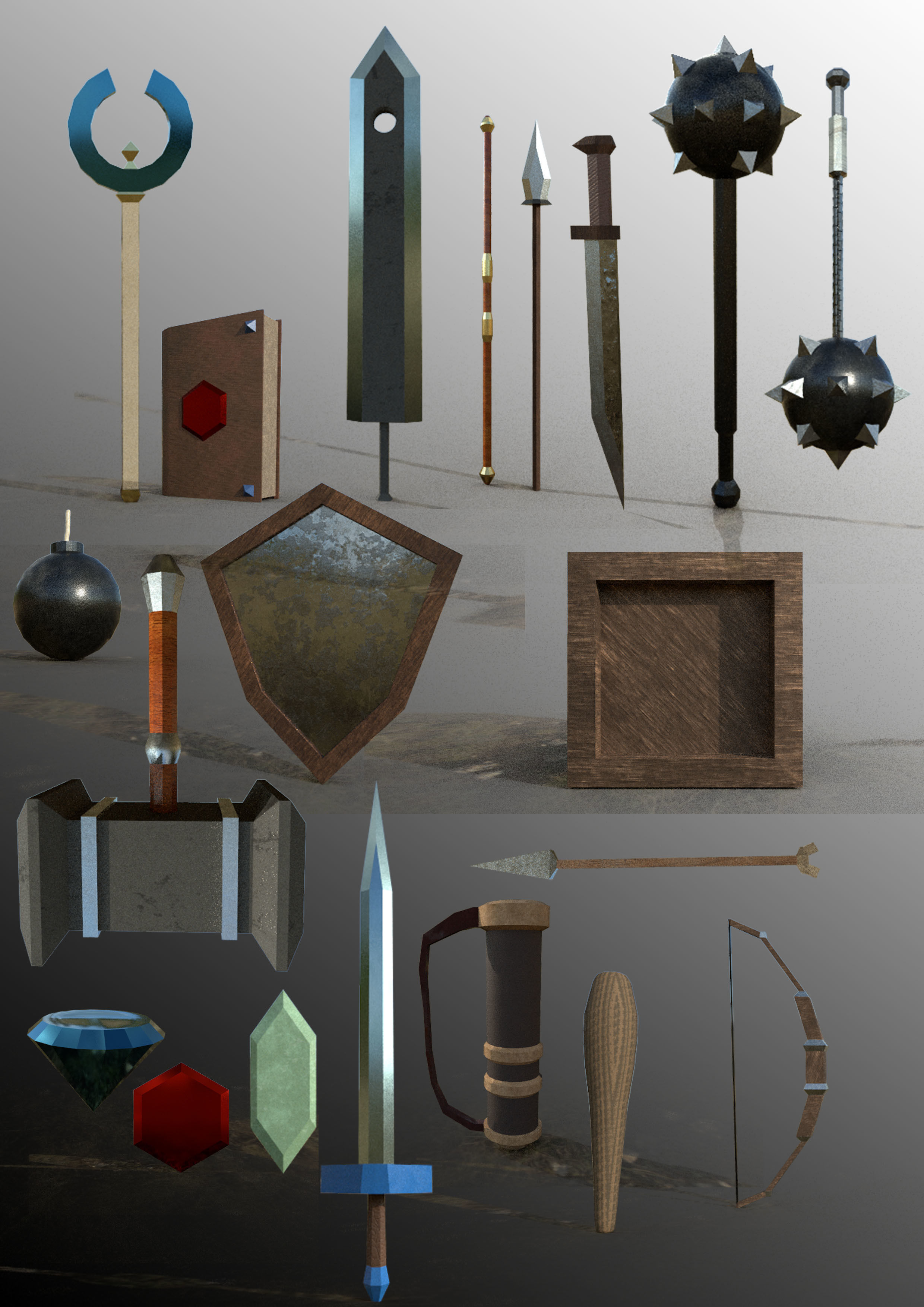 3D model RPG kit low poly VR / AR / low-poly | CGTrader