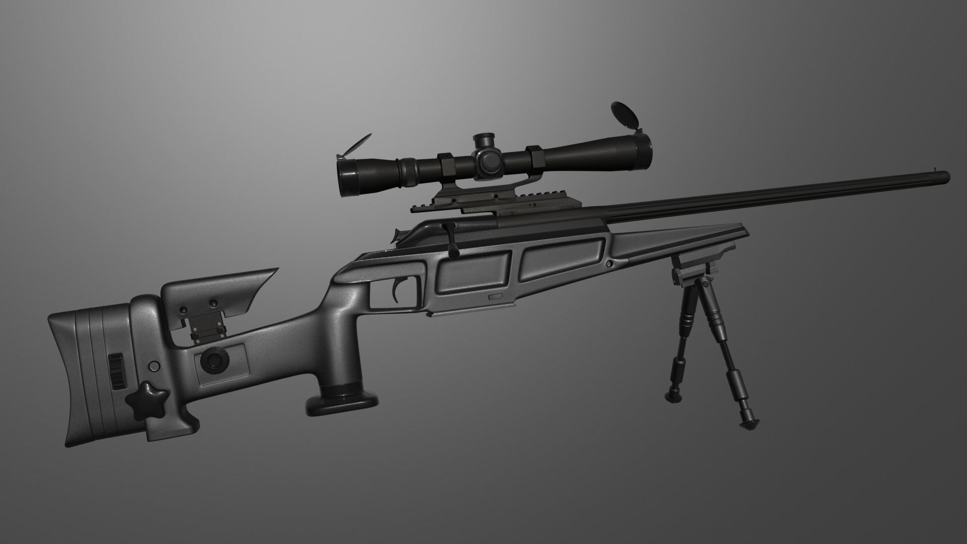 Blaser R93 German Police Sniper Rifle Hi-Res 3D model