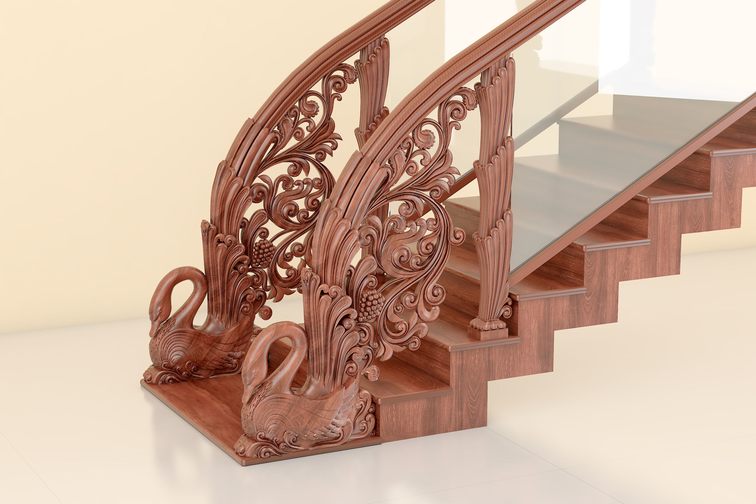 Classic wooden Stair 3D model | CGTrader