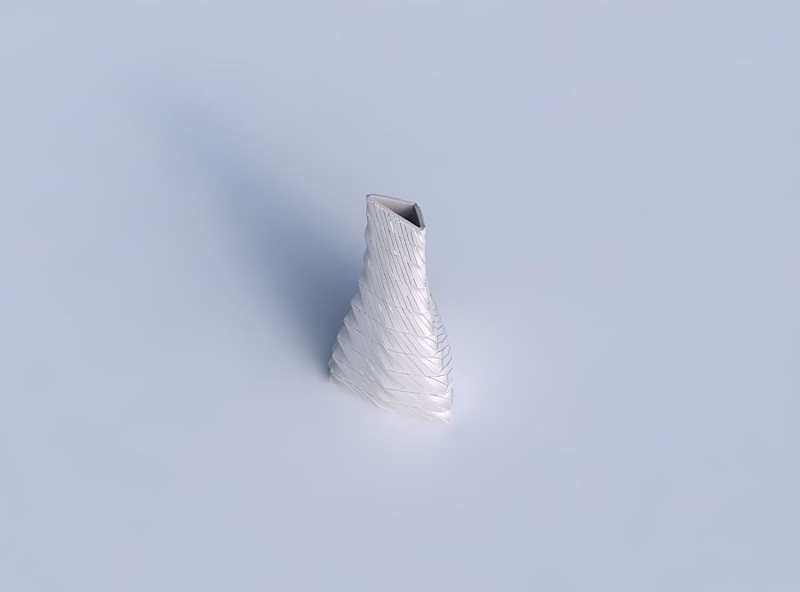 Vase grounded tilted triangle with twisted grid plates 3D model 3D ...