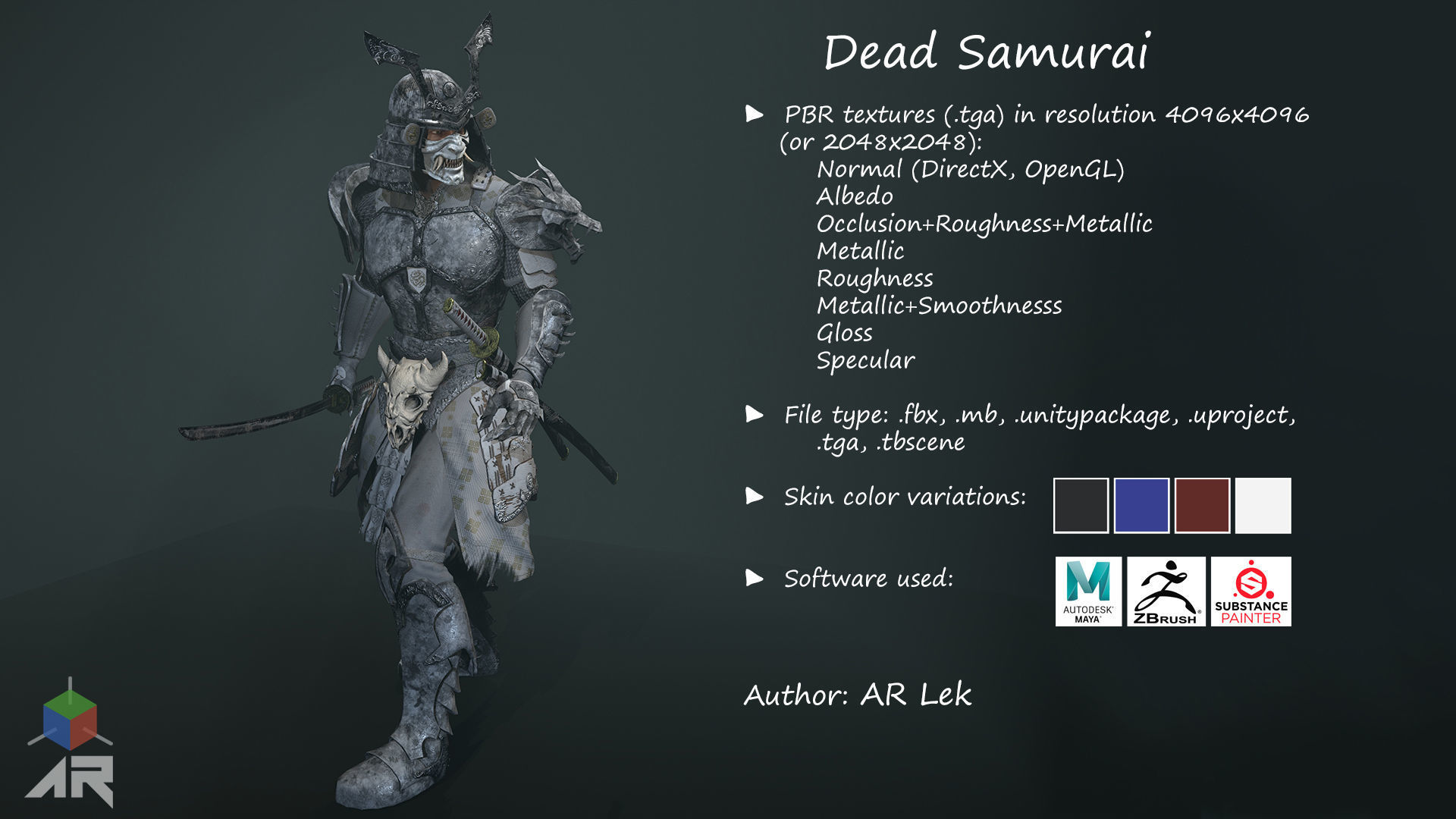 3D model Dead Samurai VR / AR / low-poly | CGTrader