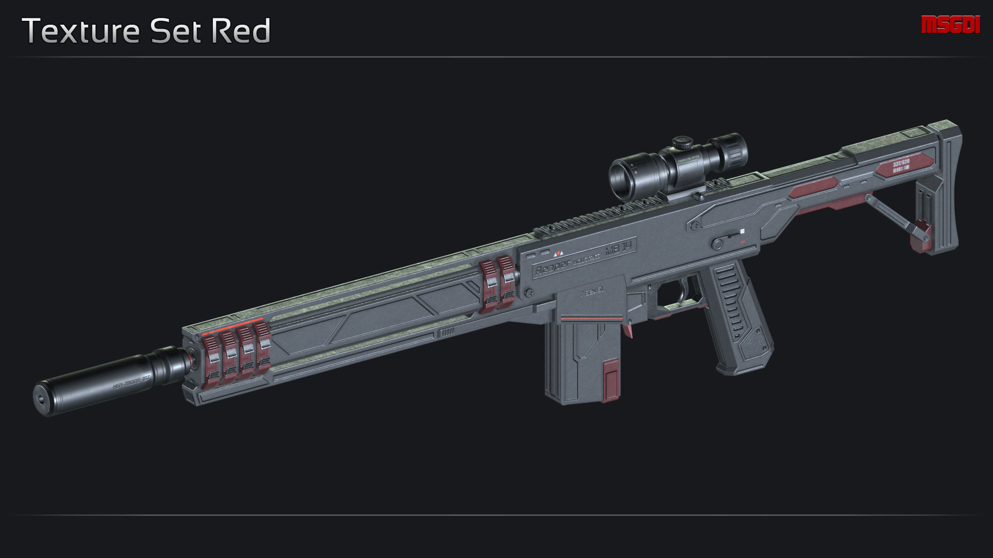 3D model Scifi Sniper Rifle MB 14 VR / AR / low-poly | CGTrader