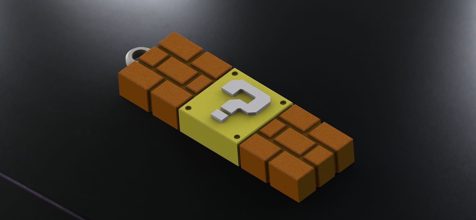 Block question super mario keychain 3D model 3D printable | CGTrader