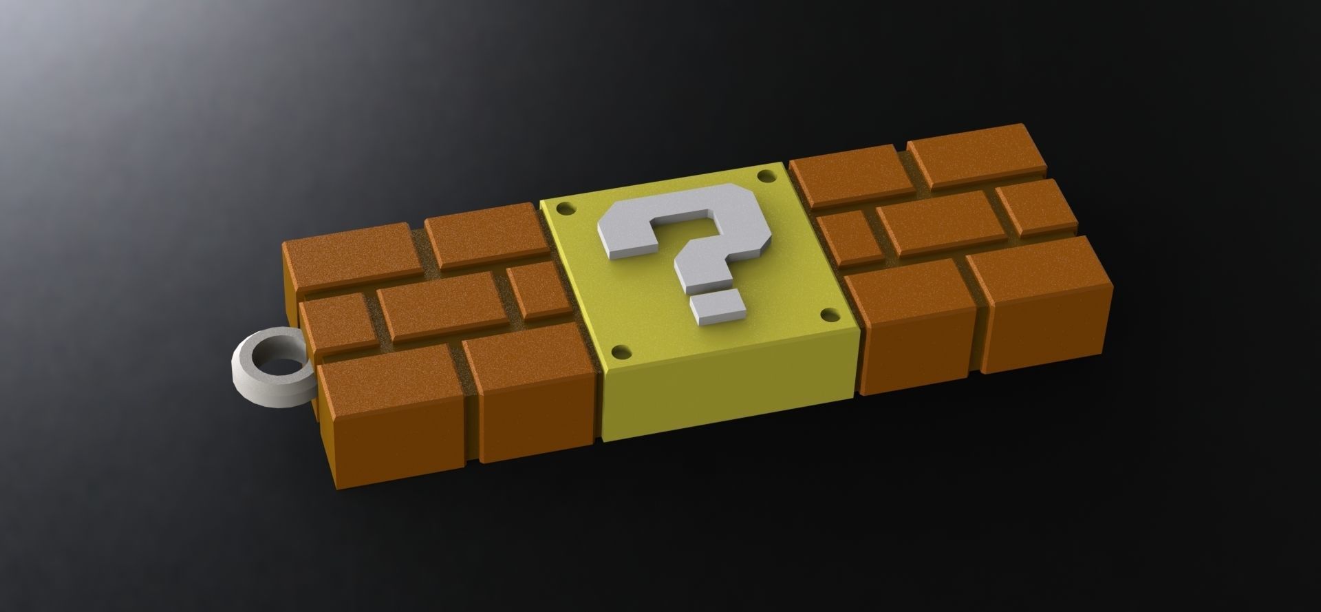 Block question super mario keychain 3D model 3D printable | CGTrader