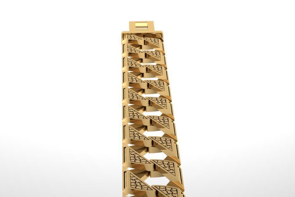 Square chain bracelet and lock STL 3D model | CGTrader