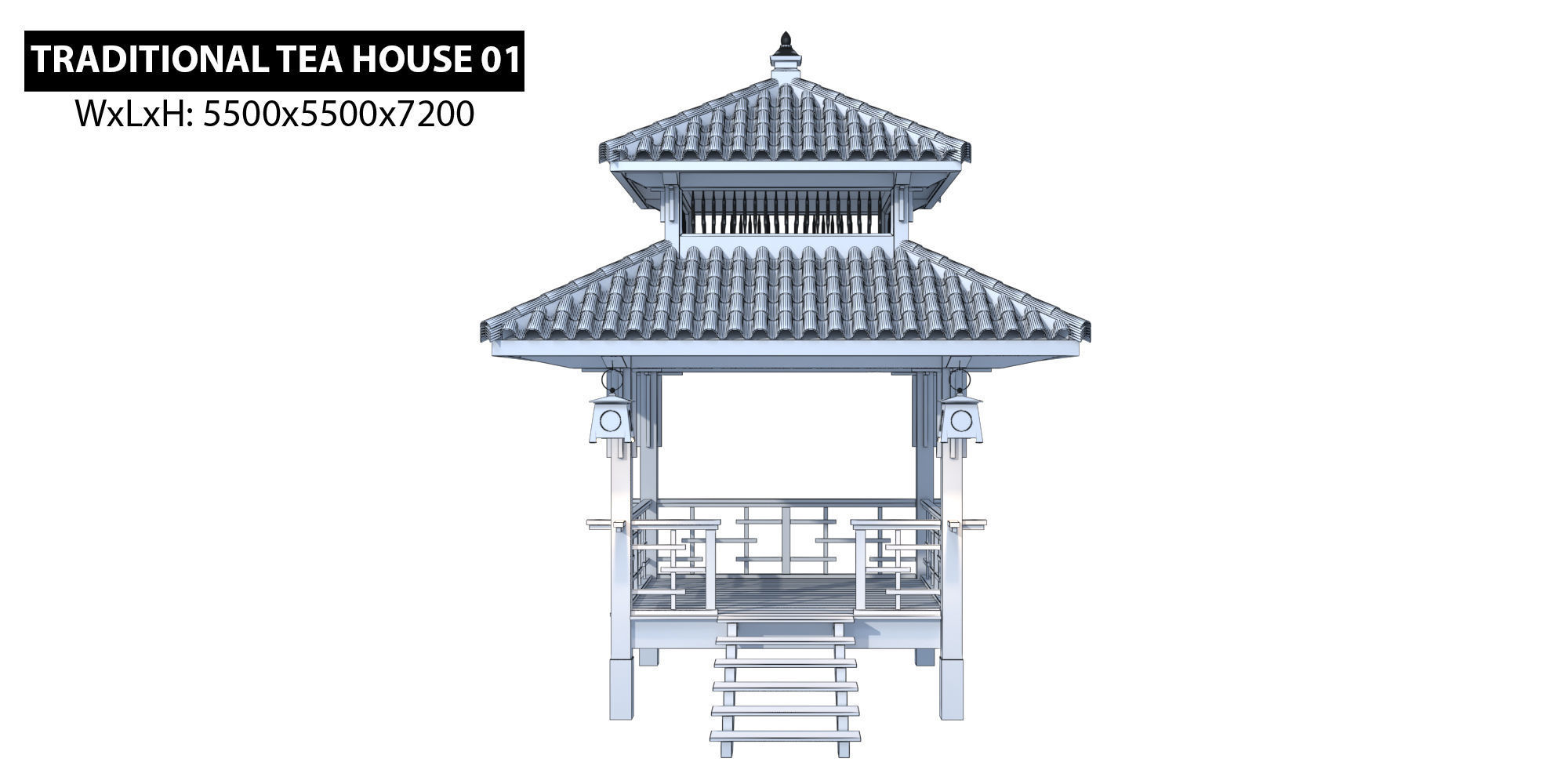 TRADITIONAL TEA HOUSE SET 3D model | CGTrader