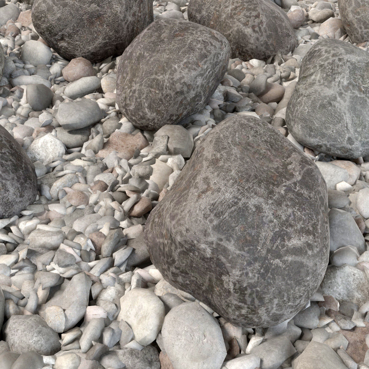 Square street pebble and stone big n1 3D model | CGTrader