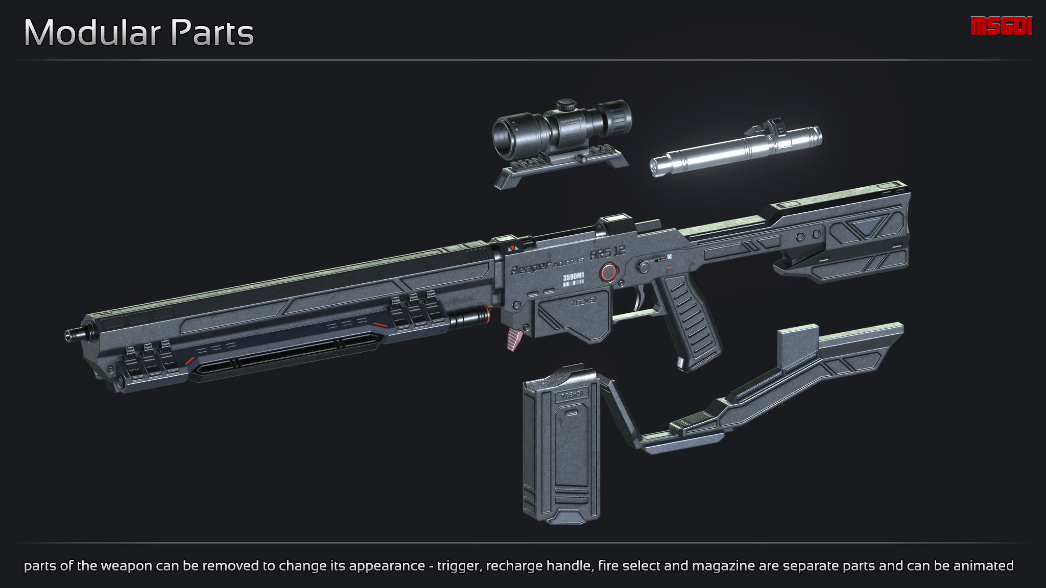 Scifi Sniper Rifle Collection | CGTrader