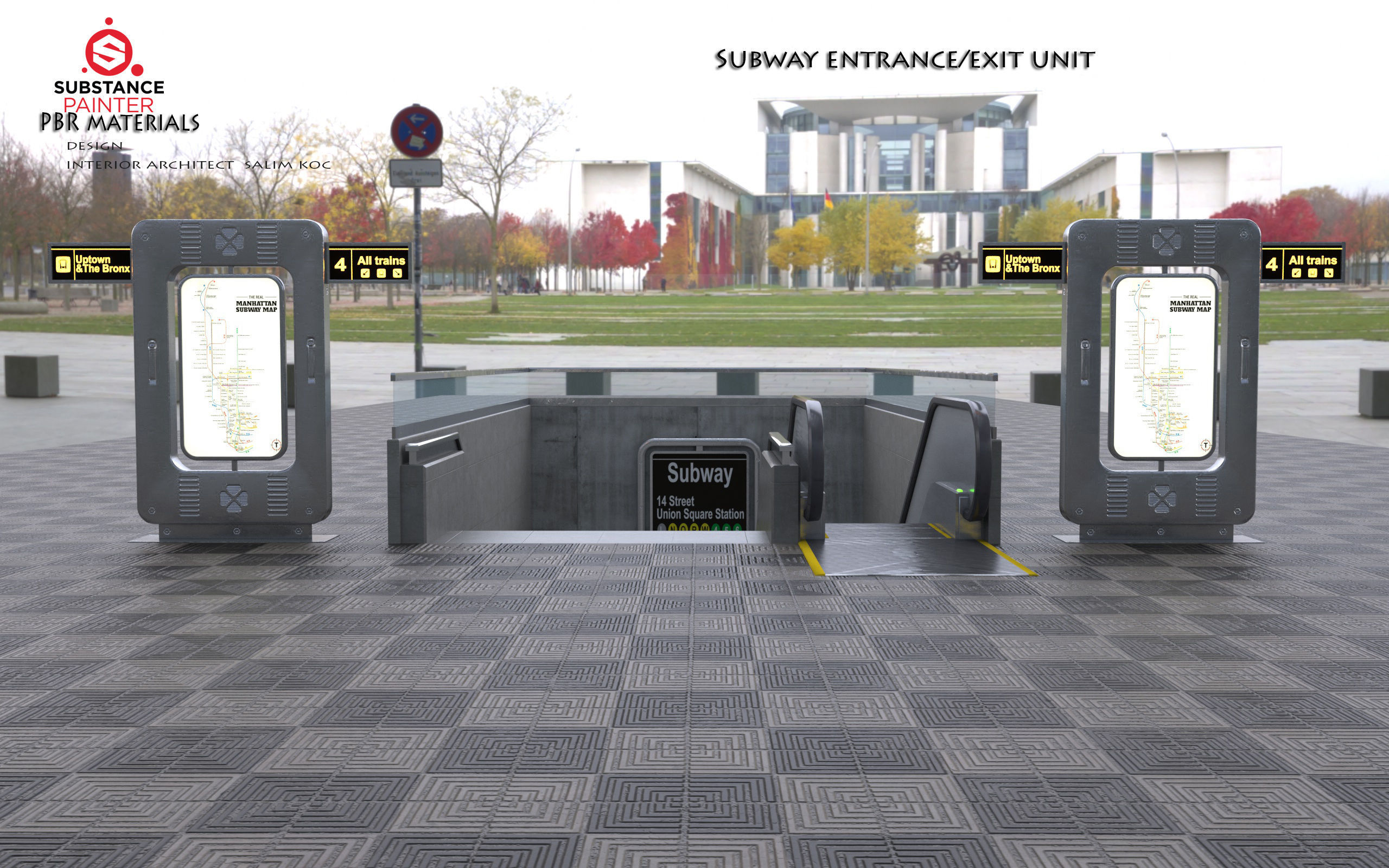 3D model Metro Subway entrance exit unit VR / AR / low-poly | CGTrader