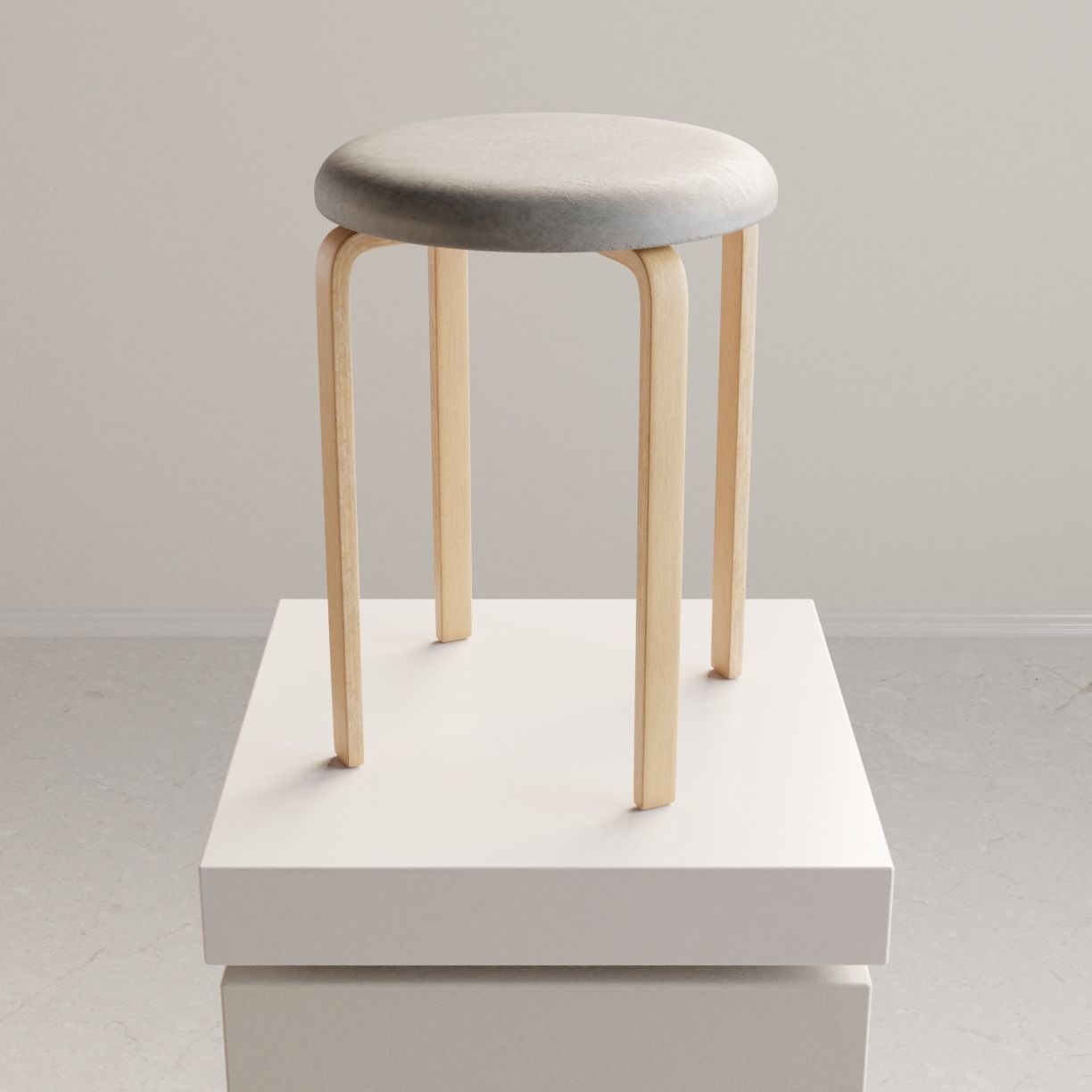 3D model Modern Concrete Stool for Architecture VR / AR / low-poly ...