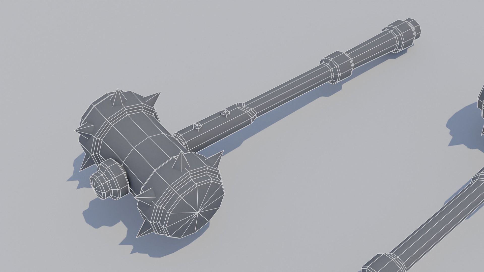 3D model Stylized two-handed mace VR / AR / low-poly | CGTrader