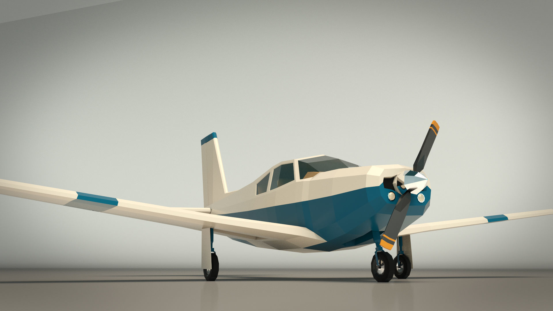 3D model Low Poly Light Aircraft 02 VR / AR / low-poly | CGTrader