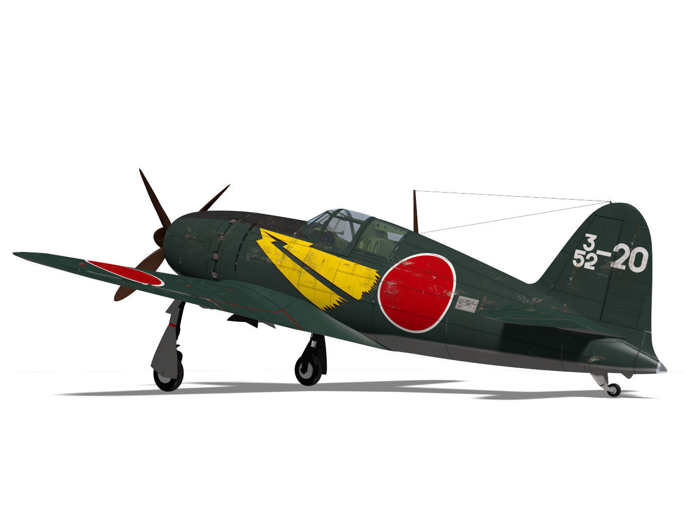 Mitsubishi J2M3 RAIDEN 3D model | CGTrader
