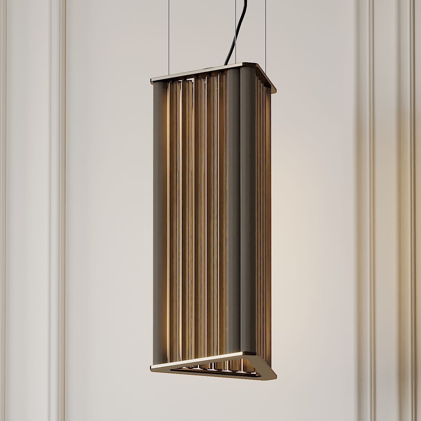 3D VeniceM Numa Pendant Light in Brass and Glass by 1