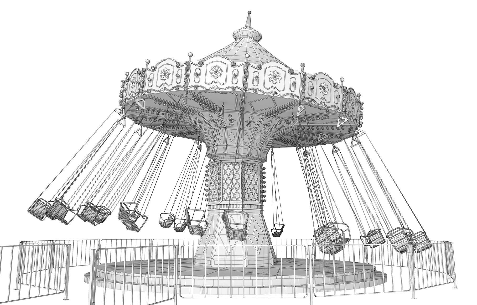 Funfair Swing Ride 3D model | CGTrader
