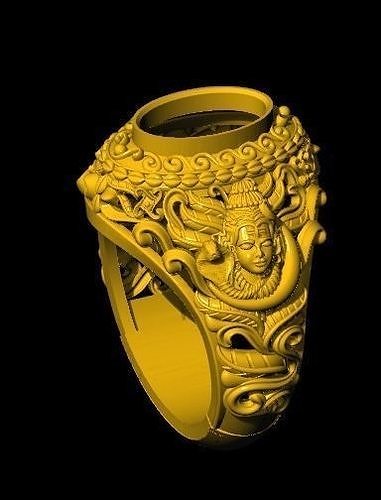 Lord siva and Balaji ring 3D model 3D printable | CGTrader
