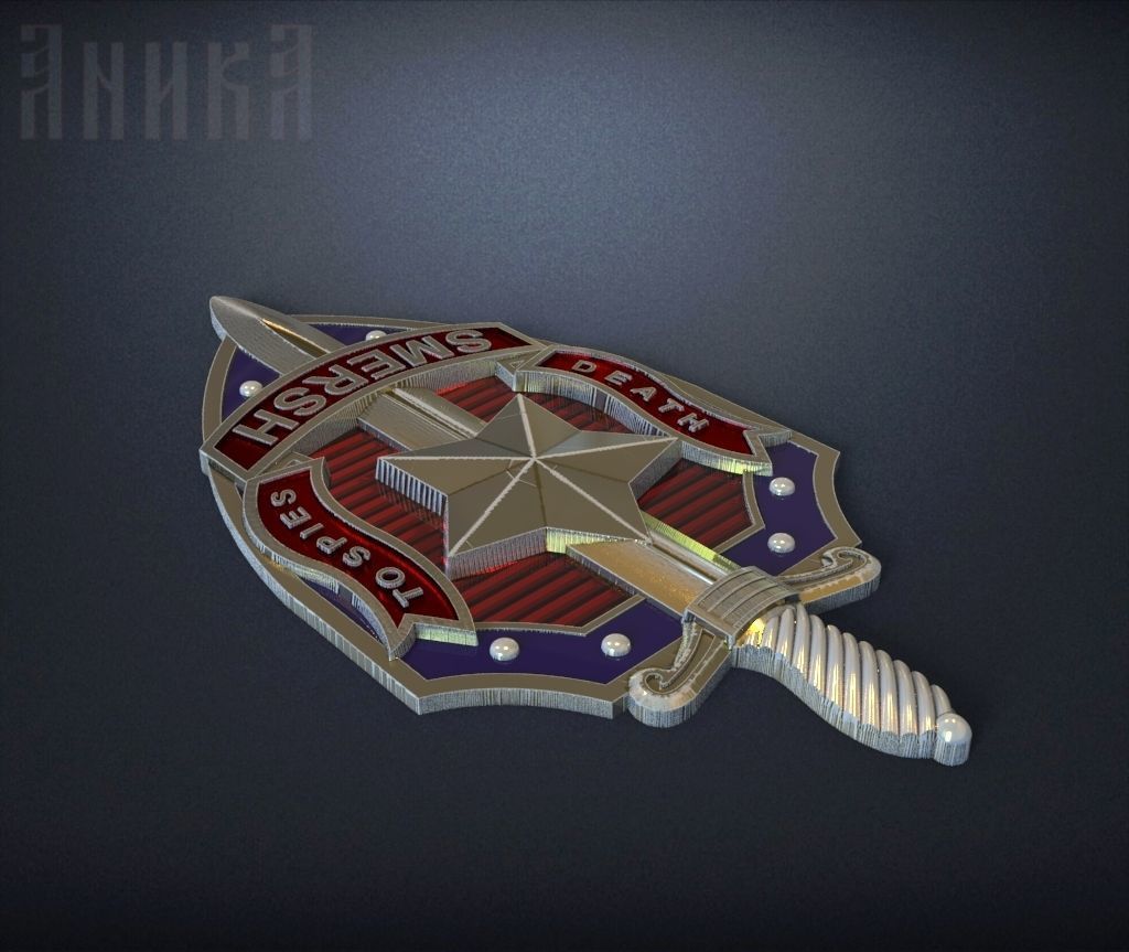 Badge Death to Spies Fantasy Smersh 3D model 3D printable | CGTrader