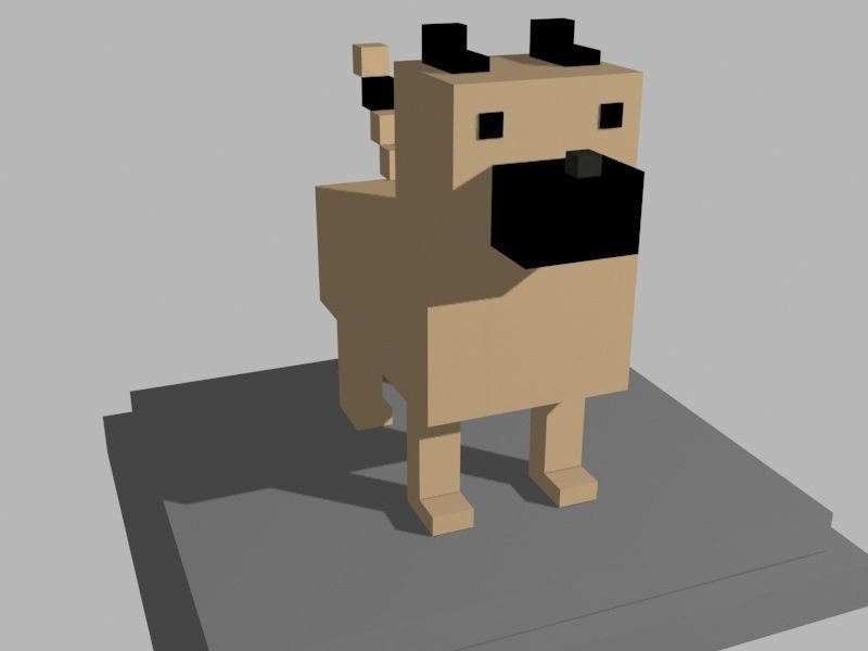 3D model VOXEL DOG - MODEL 2 VR / AR / low-poly | CGTrader