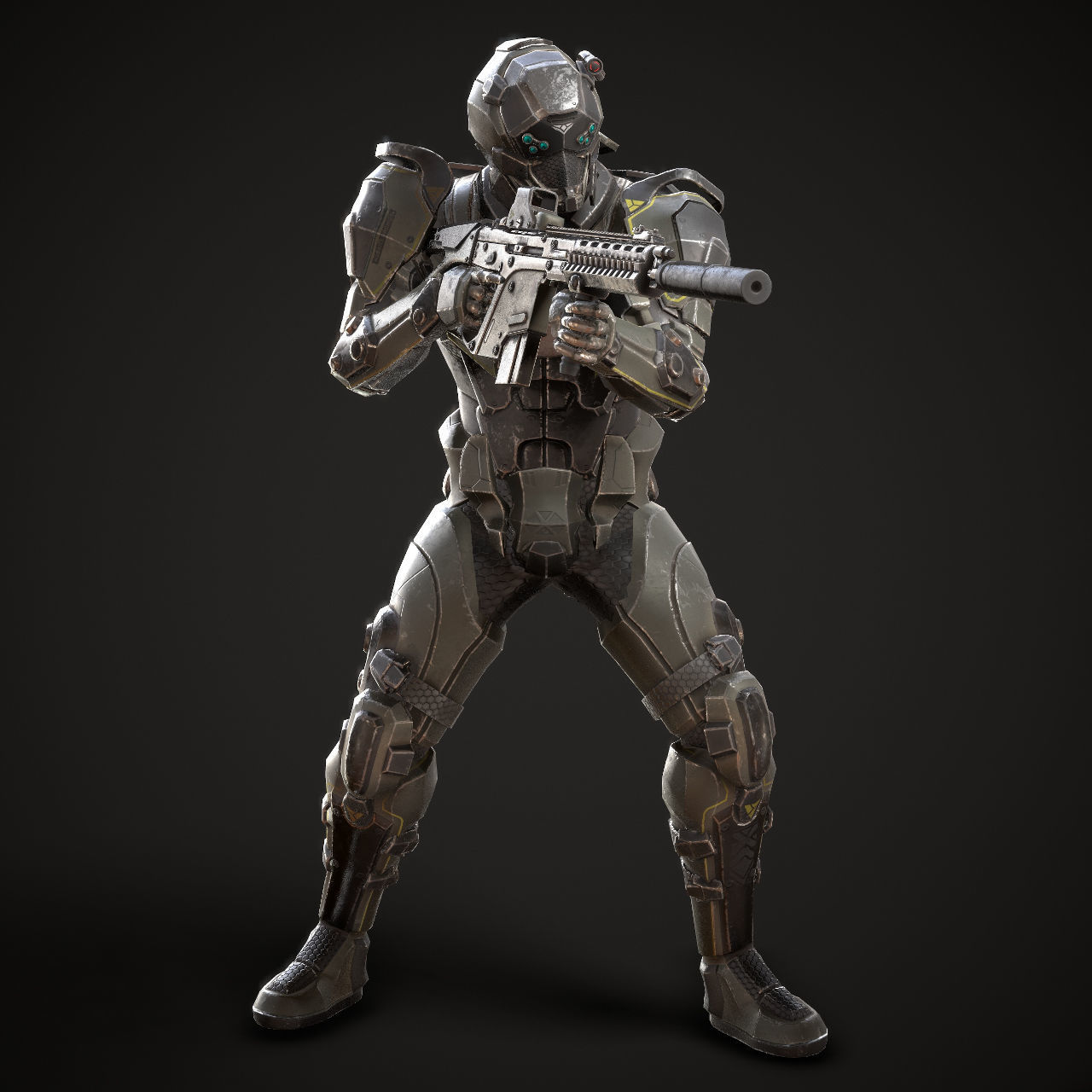 3D model SciFi Soldier Character VR / AR / low-poly rigged | CGTrader