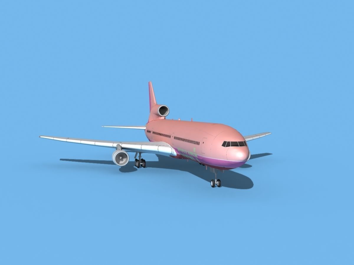 Lockheed L-1011 TriStar Court Line 3D model rigged | CGTrader