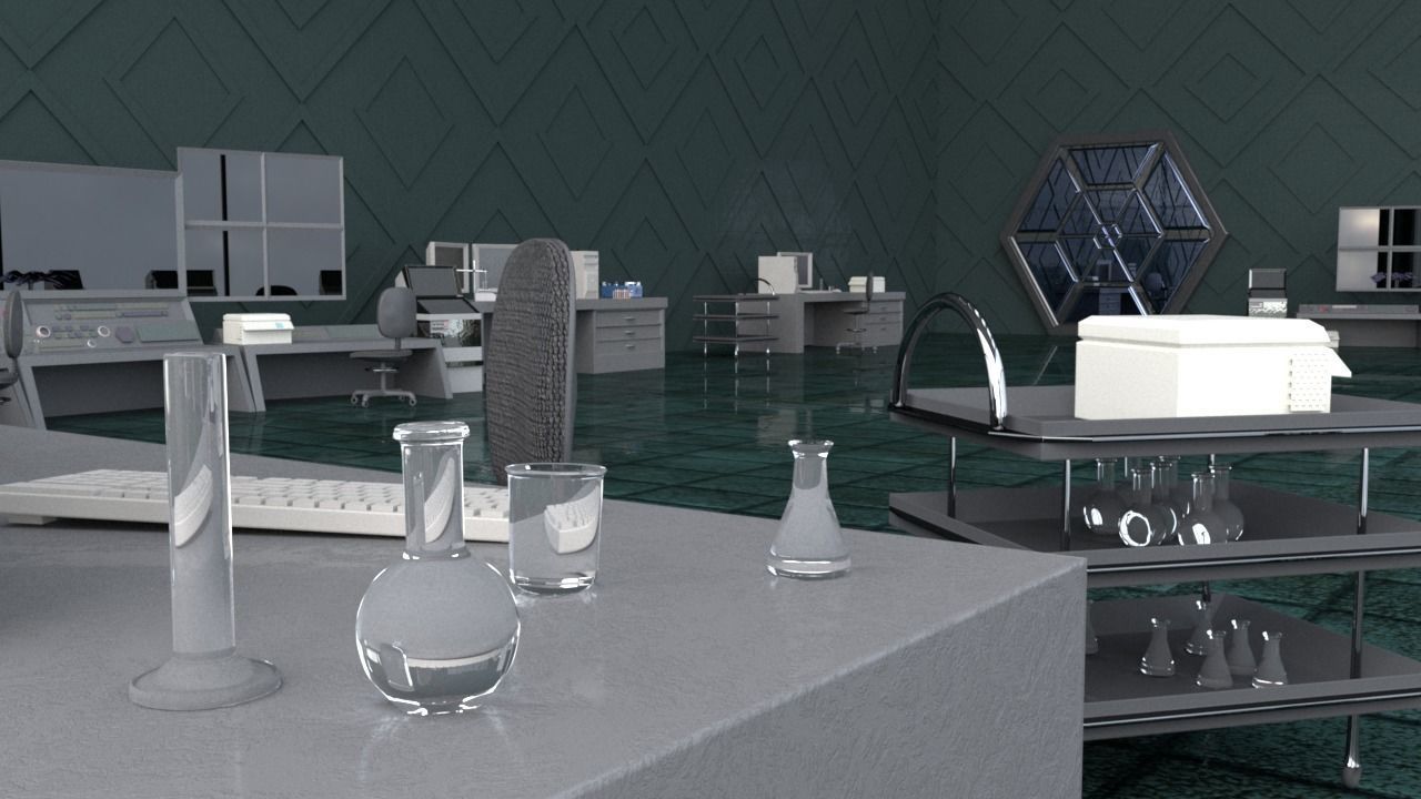 Lab Environment with lab equipment 3D model | CGTrader