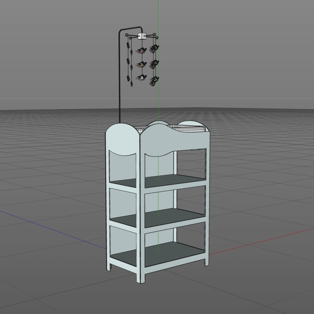 Baby Changing Table - Stand and baby mobile 3D model | CGTrader