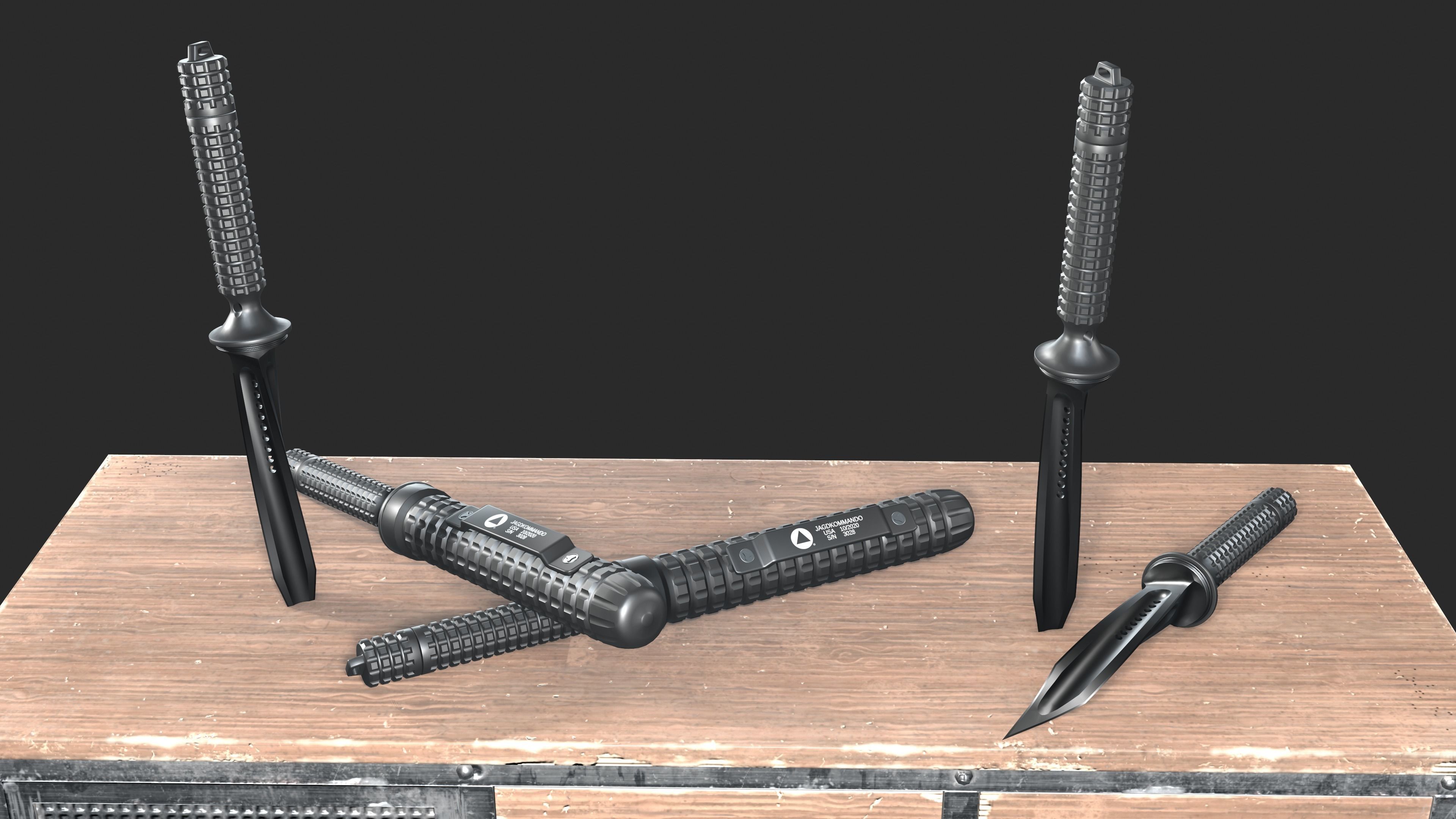 3D model Triangle Shaped Microtech Jagdkommando Tri-dagger Knife VR ...