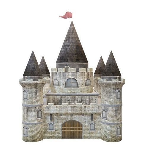 castle with turrets free 3D model animated | CGTrader