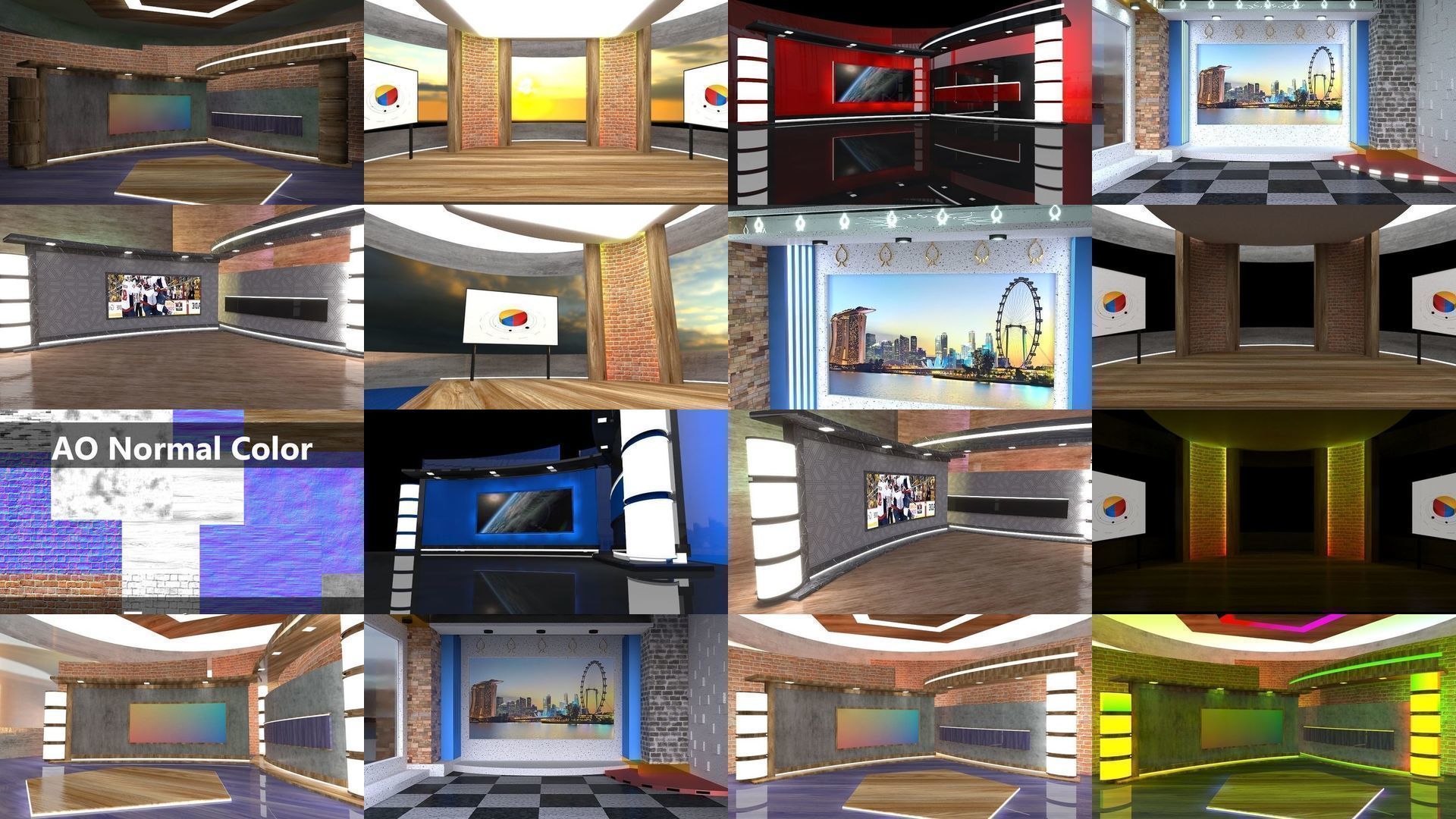 Virtual Broadcast Studio Vol2 3D Model Collection | CGTrader