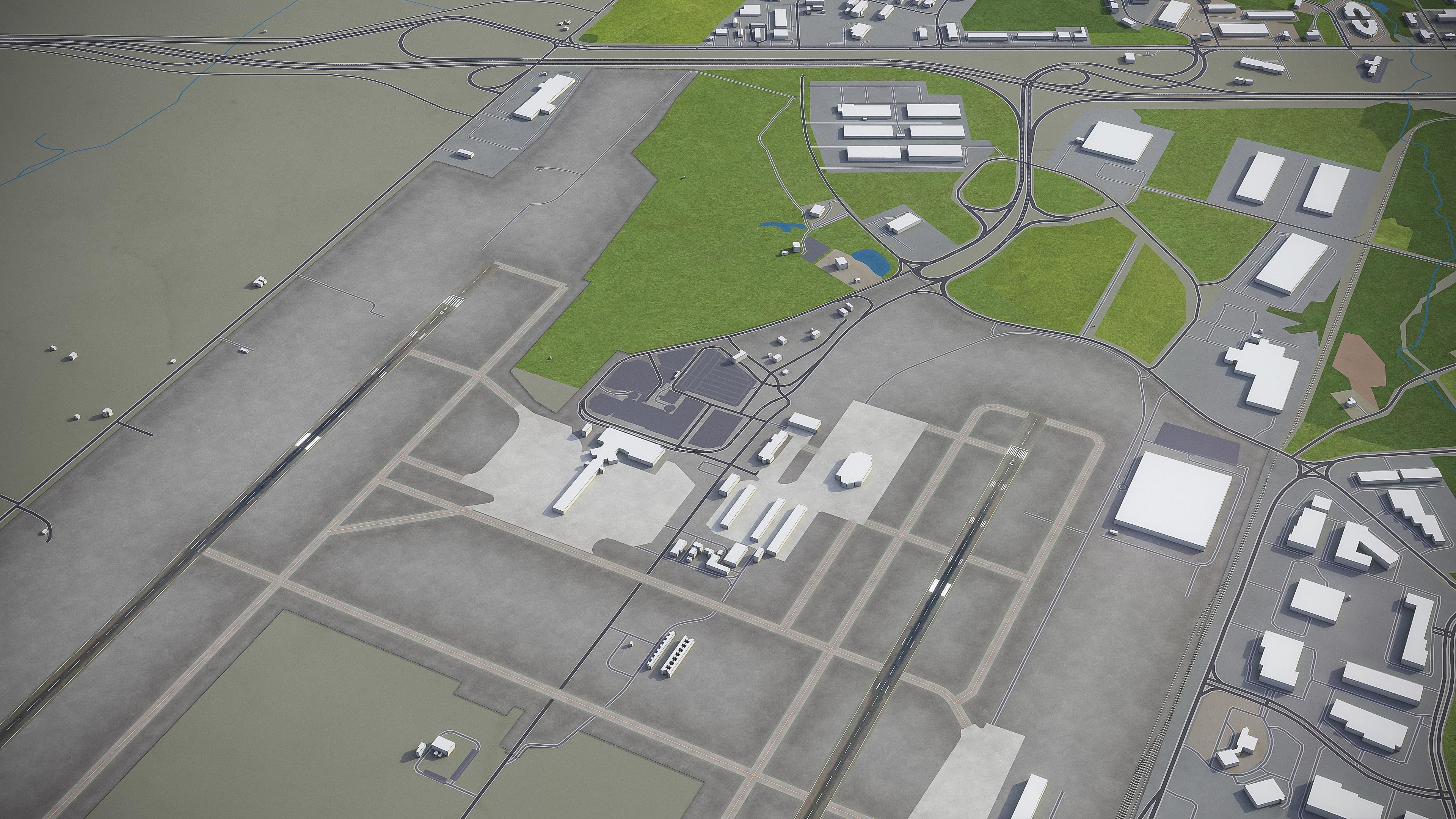 3D model Huntsville Airport VR / AR / low-poly | CGTrader