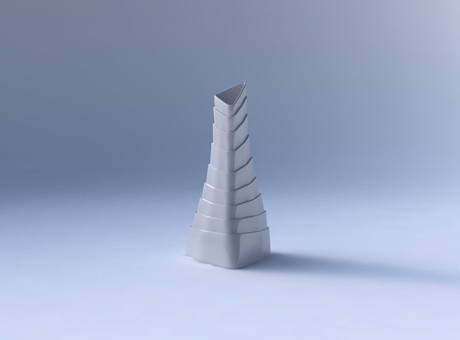 Vase grounded tilted triangle with horizontal layers 3D model 3D ...