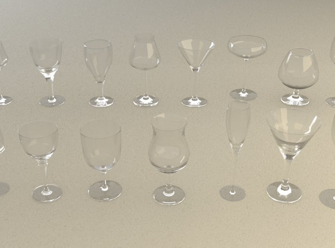 Mega Glass Collection 01 3D Model MAX OBJ 3DS FBX DXF DWG | CGTrader.com