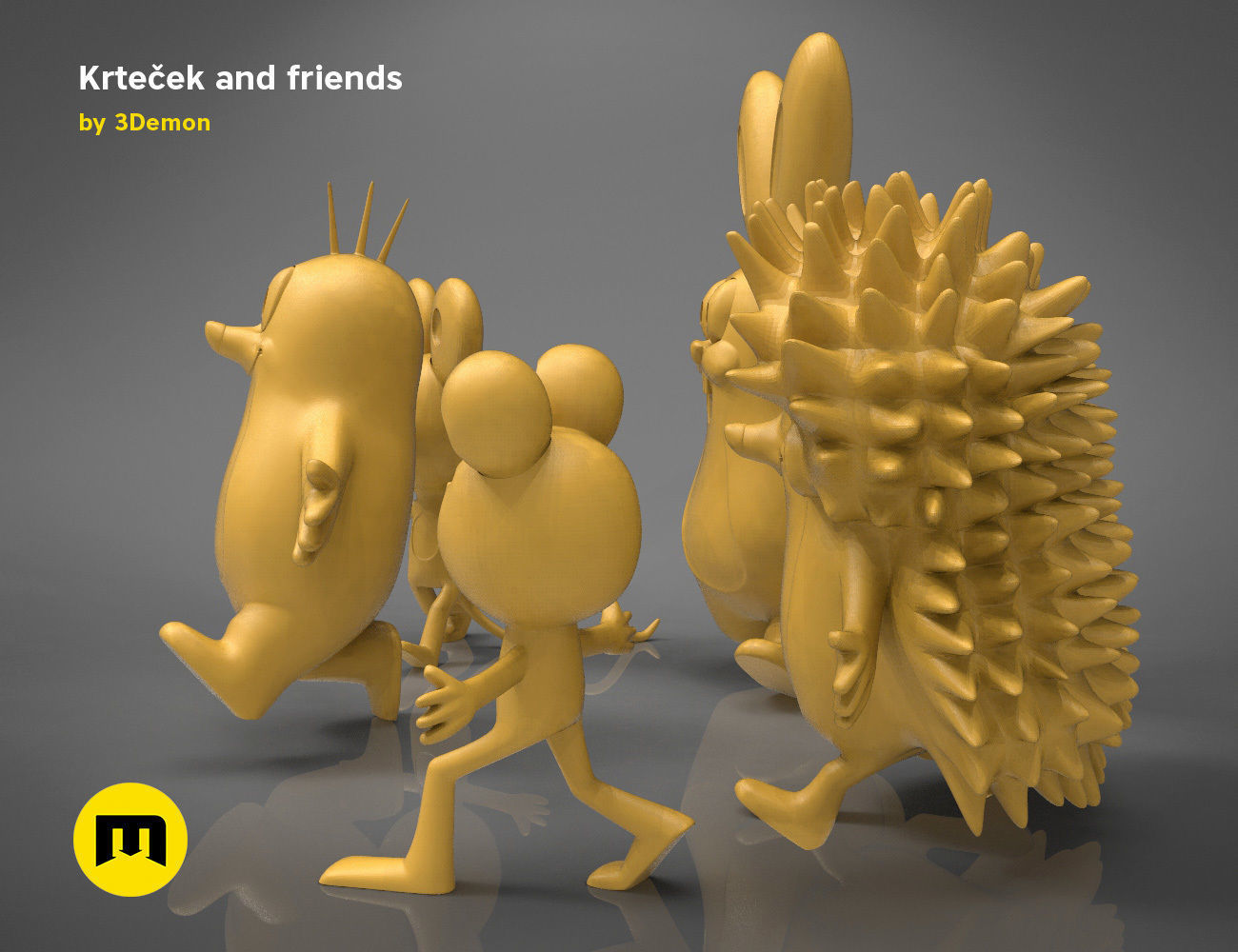 Krtek and his friends 3D model 3D printable | CGTrader