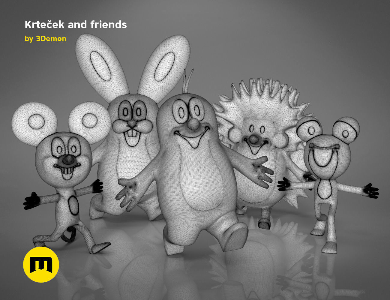Krtek and his friends 3D model 3D printable | CGTrader