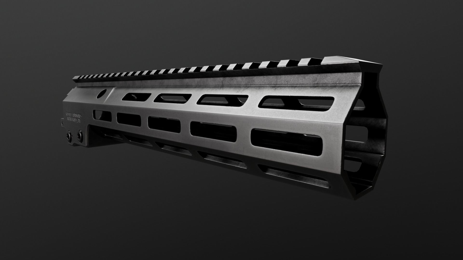 3D model Geissele Super Modular Rail MK16 MLOK AR15 Handguard VR / AR ...
