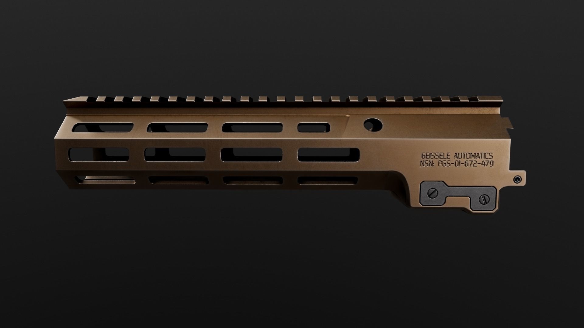 3D model Geissele Super Modular Rail MK16 MLOK AR15 Handguard VR / AR ...