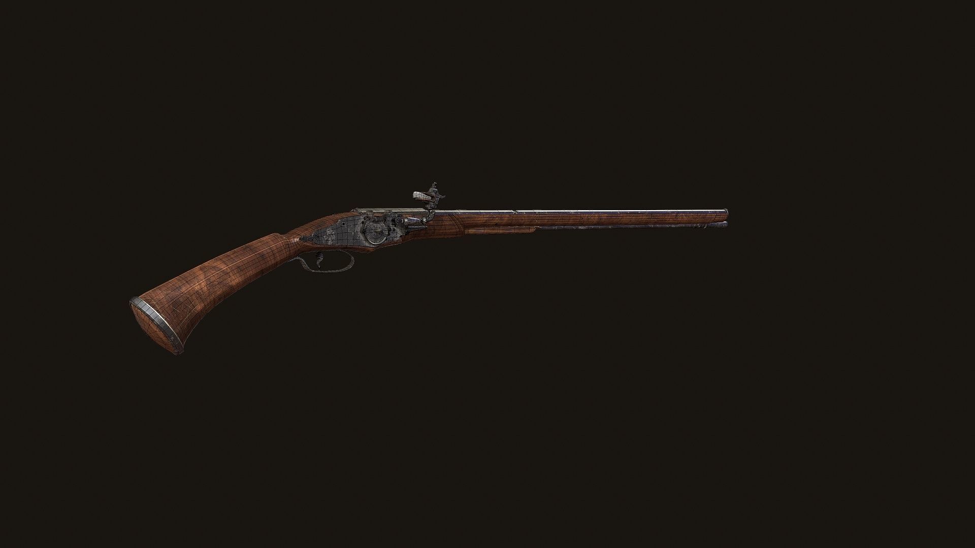 3D model Weapon - Gun - Flintlock - Italian Wheellock Rifle VR / AR ...