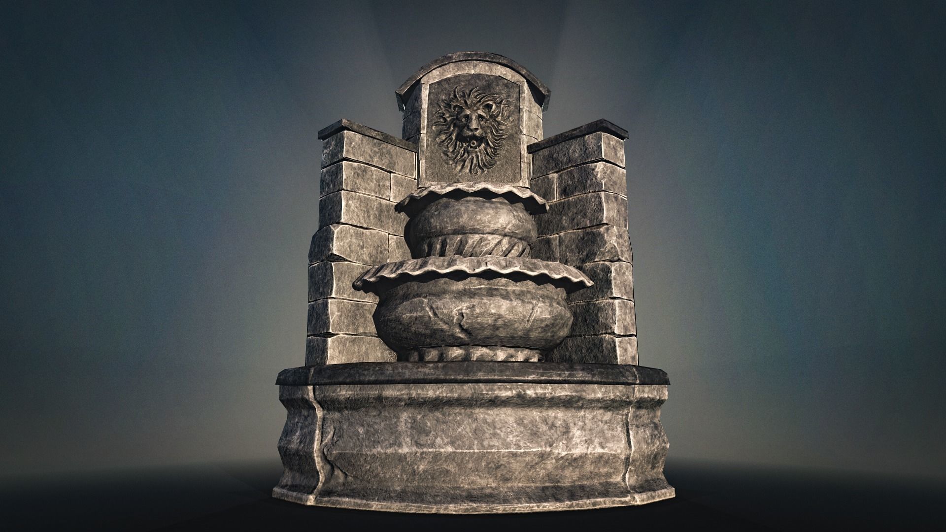 3D model Stone Fountain low-poly game-ready VR / AR / low-poly | CGTrader
