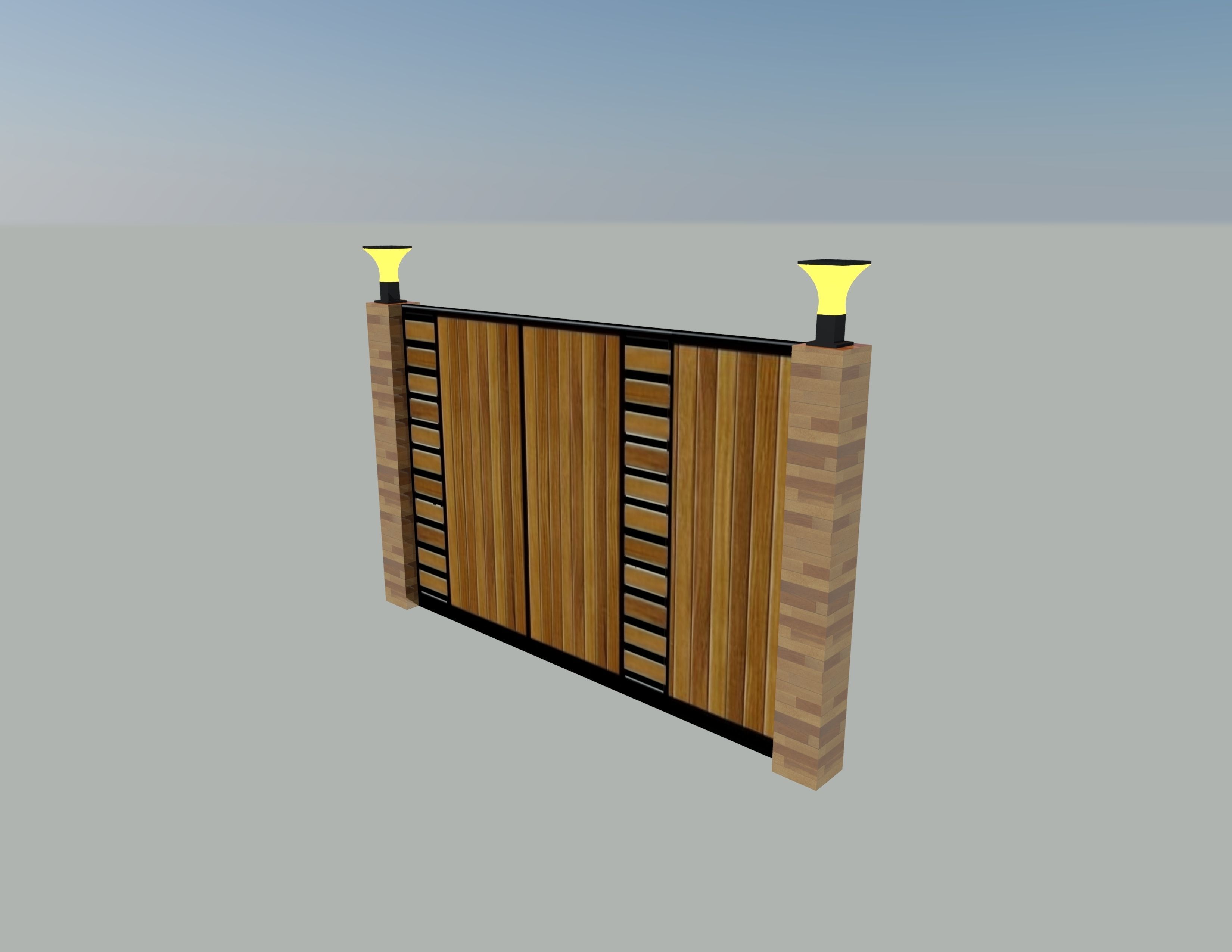 Main gate 3D model and a beautiful gate light 3D model | CGTrader