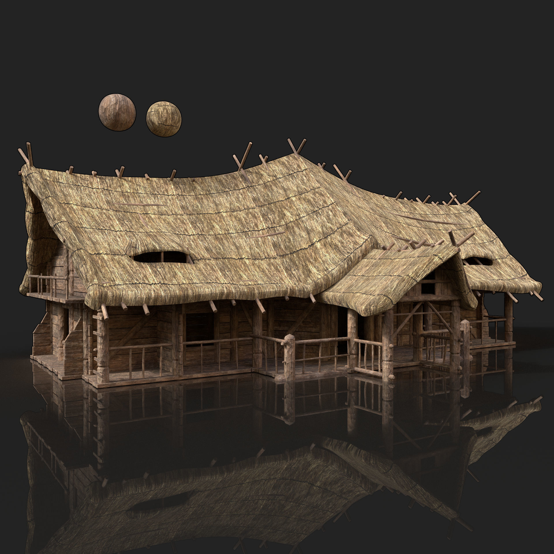 3D model BIGGEST BUILDER AAA HOUSE PACK WITH INTERIOR VIKING ORC ...