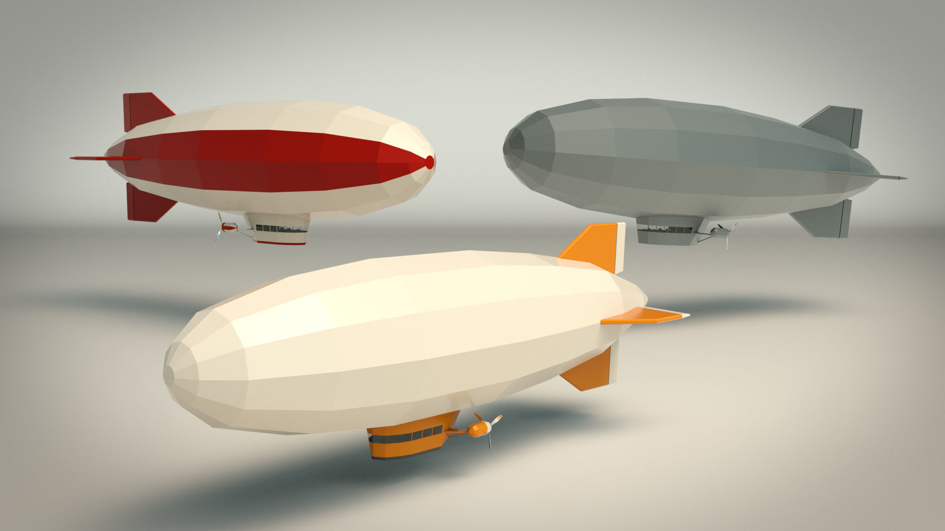3D model Low Poly Zeppelin 01 VR / AR / low-poly | CGTrader