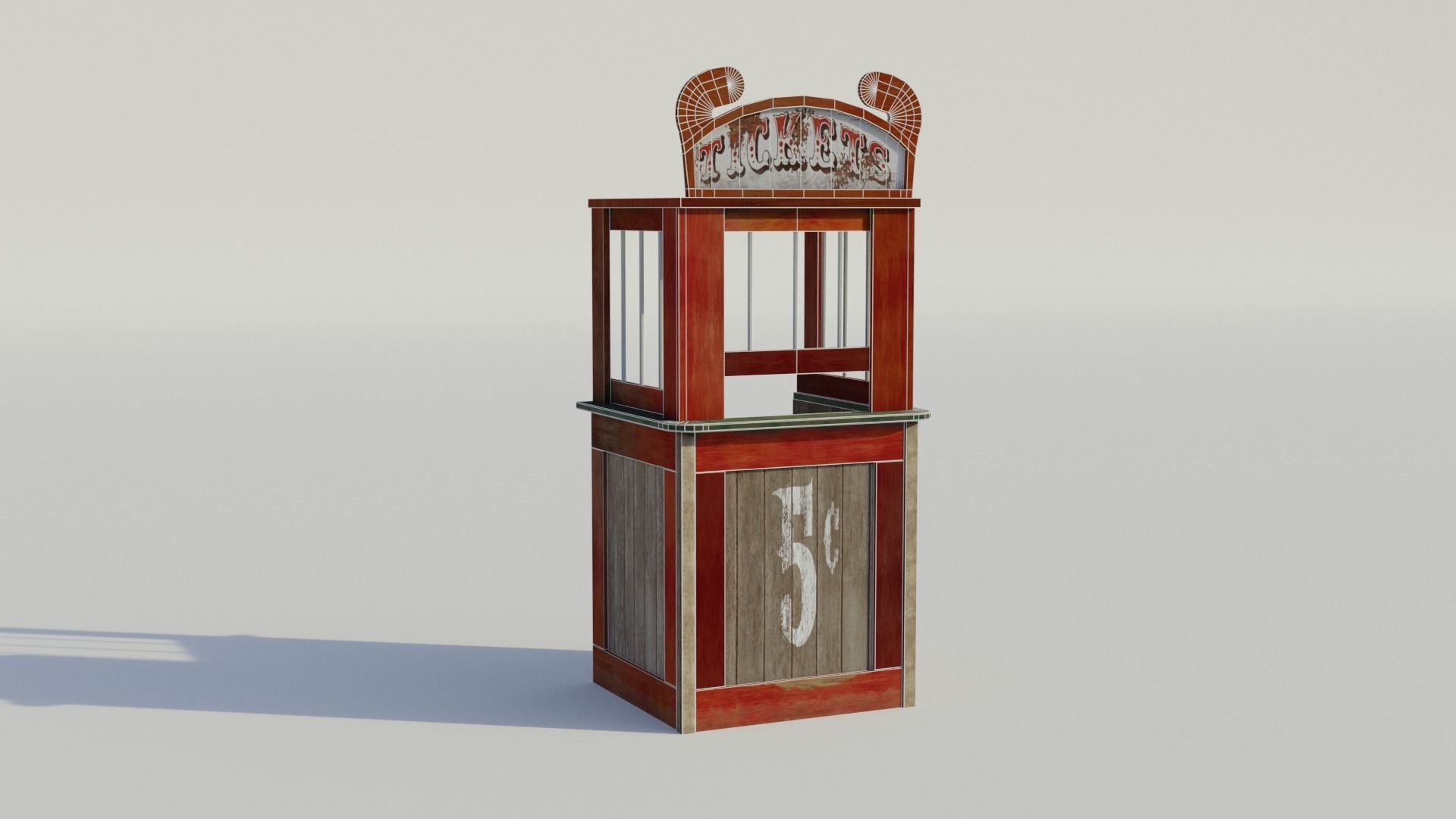 3D model Ticket Booth - Low-poly PBR VR / AR / low-poly | CGTrader