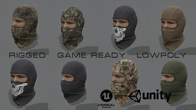 3D model Balaclava VR / AR / low-poly rigged | CGTrader