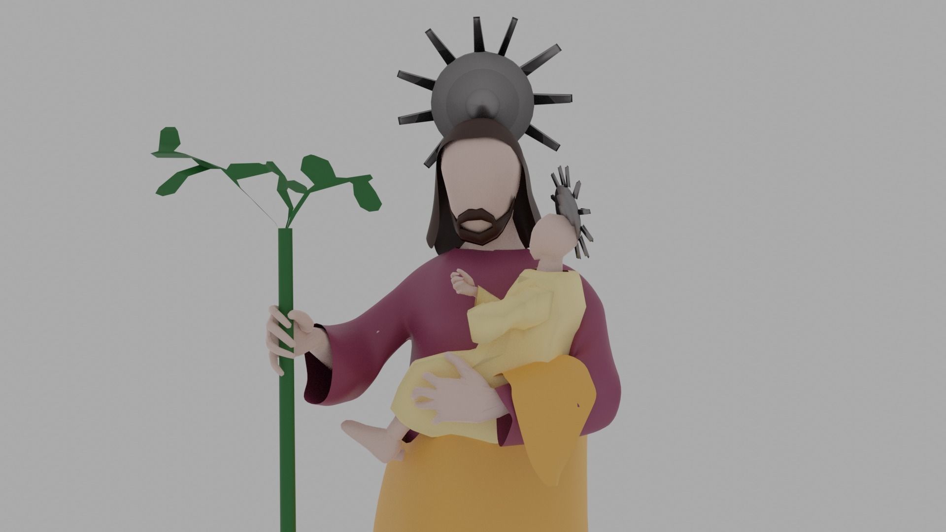 3D model Faceless Saint Joseph VR / AR / low-poly | CGTrader