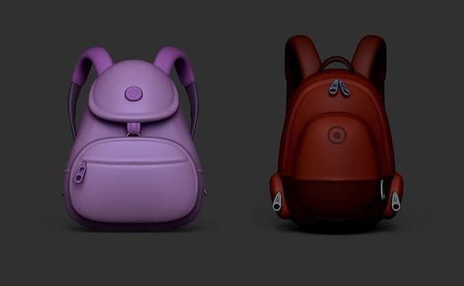 3D model Kit 02 Backpack Asset - Boy and Girl VR / AR / low-poly | CGTrader