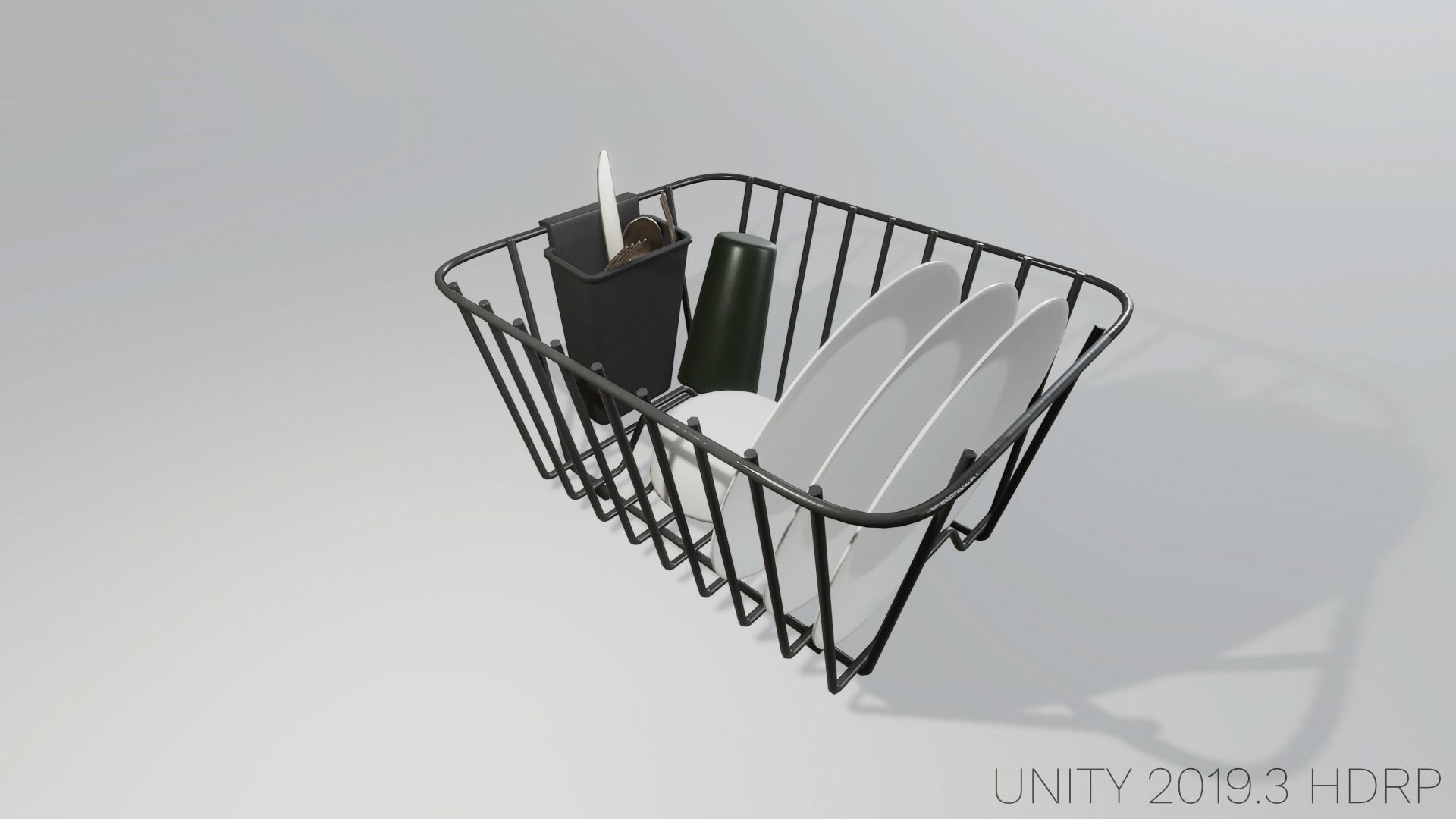 Dish Rack with Dishes free VR / AR / low-poly 3D model | CGTrader