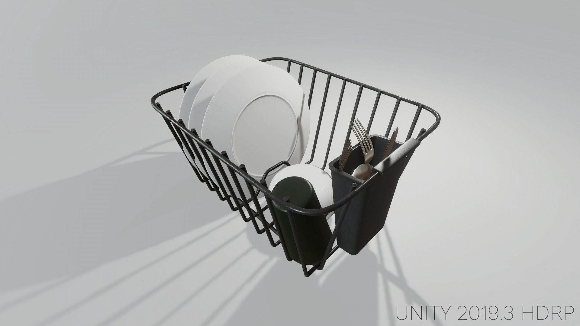 Dish Rack with Dishes free VR / AR / low-poly 3D model | CGTrader