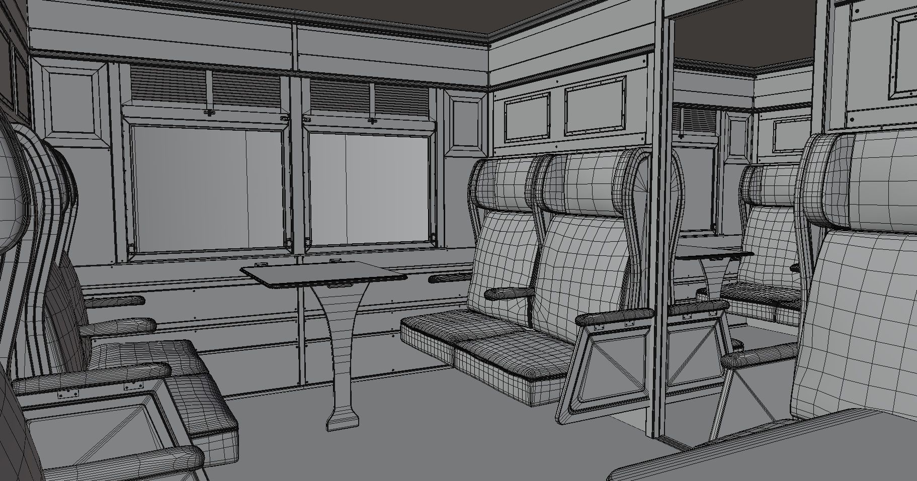 3D model Vintage Train Interior VR / AR / low-poly | CGTrader